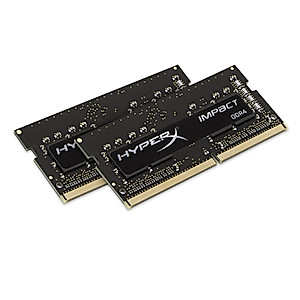 HyperX HX424S14IB2K2/16 Impact Black 16GB Kit of 2 (2x8GB) 2400MHz DDR4 Non-ECC CL14 260-pin Unbuffered SODIMM Internal Memory Black