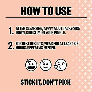 Peace Out Skincare Acne Dots. Hydrocolloid Anti-Acne Pimple Patches with Salicylic Acid and Vitamin A to Quickly Clear Blemishes (20 dots)