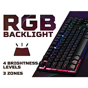Acer Nitro TKL Gaming Keyboard - 3 Zone Backlit LED Color Keys | 4 Level Brightness | 3 Preset Modes
