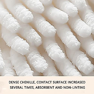 kitgaga Hand Towels for Bathroom Decorative Set,2-Pack Chenille Hanging Hand Towel Ball Microfiber Plush Absorbent Soft Small Bath Towel with Loop for Kitchen Washstand or Powder Room(Grey and White)