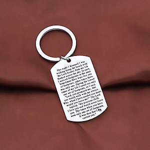 Footprints in The Sand Prayer Key Poems Quote Gift When You Saw Only One Set of Footprints It was Then That I Carried You Key (Dog tag Keychain)