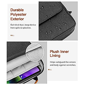 MoKo 12.9 Inch Tablet Sleeve Bag, Compatible with iPad Pro 12.9 M2 2022/2021/2020, Surface Laptop Go 12.4", Galaxy Tab S8+/S9+ 12.4" 2022/2023, Handle Carrying Case with Shoulder Strap, Black & Gray