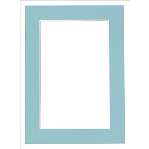 6x8 Mat Bevel Cut for 4x5 Photos - Acid Free Aqua Blue Precut Matboard - For Pictures, Photos, Framing - 4-ply Thickness