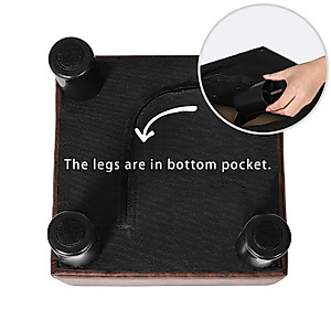 Joveco Small Footstool Ottoman, Faux Leather Square Ottoman Footrest with Non-Skid Plastic Legs, Modern Sofa Pets Step Stool for Couch Desk Office Living Room Bedroom (Brown)