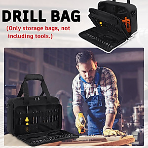 LOTCAIN Hard Case Compatible with BLACK+DECKER LDX120C / LD120VA MAX Cordless Drill Driver, Travel Case for Cordless Drill/Driver Bits And Accessories (Fit for Most Standard Drills), Black (Bag Only)