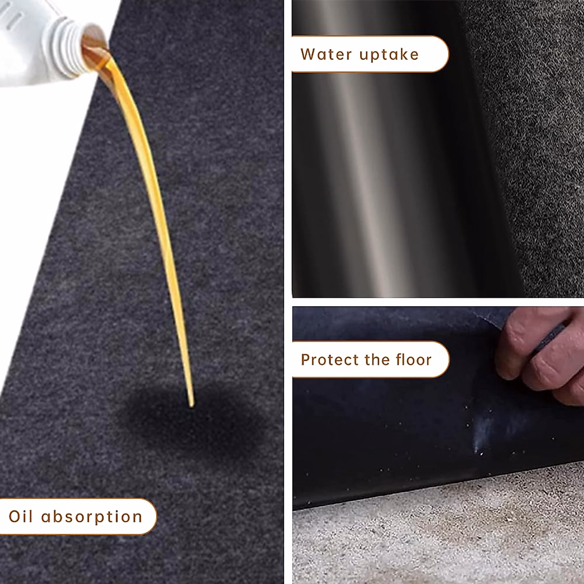 8.2 x 7 FT Outdoor Storage Shed Floor Mat - Waterproof and Dustproof Carport Mat Non-Slip Patio Furniture Mat - Enhances Floor Protection, Soft Material, Easy to Clean, Durable, Black