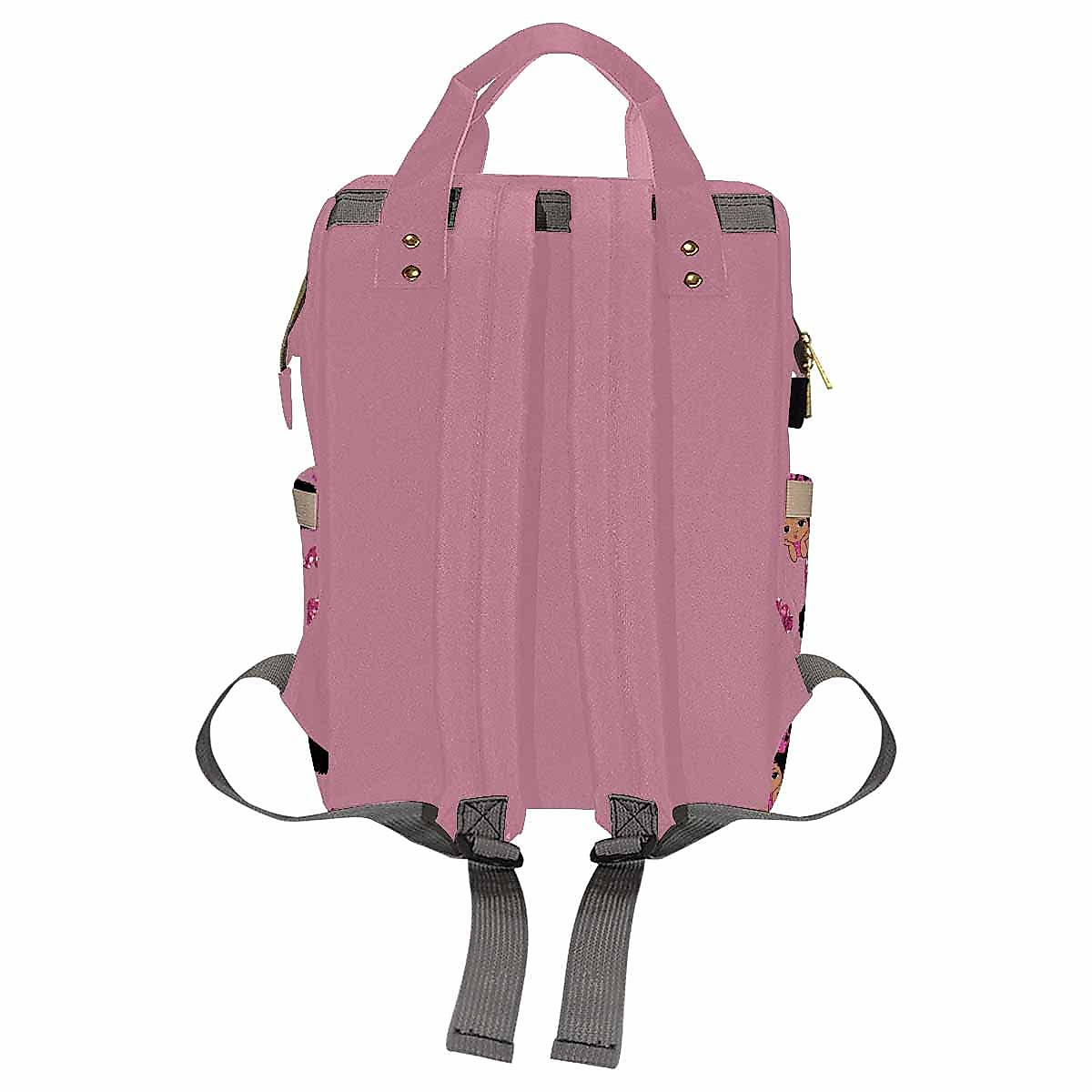 Artsadd Personalized Name Large Capacity Diaper Bags, Peekaboo Princess Heart Glitter Daypack Custom Name Backpack Casual Daypack Bag Nappy Bag Gifts for Daughter Granddaughter