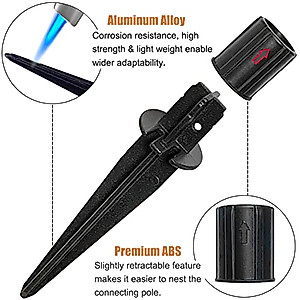 8 Pack Metal Stake Solar Lights Replacement Spike - Outdoor Ground Stakes for Garden Lights Landscape Yard Pathway Lamps Pole, 0.78 * 5.3 inch
