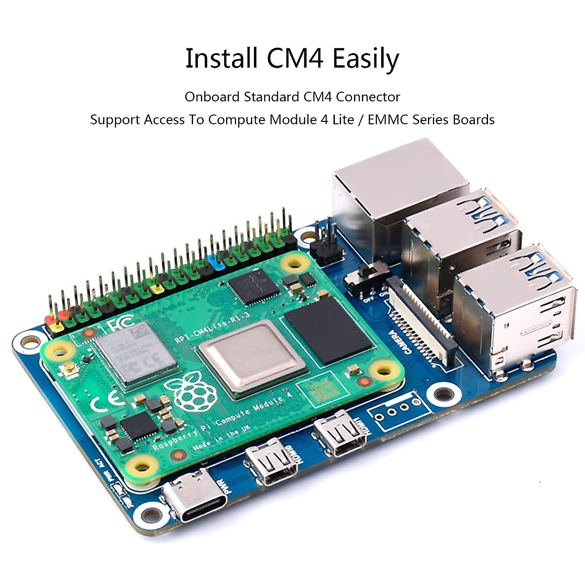Compute Module 4 to Raspberry Pi 4B Adapter, Based on Compute Module 4 to Reproduce Original Appearance of Pi 4, Alternative for Raspberry Pi 4B,Compatible with Pi 4B Series Hats