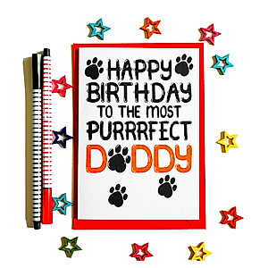 Happy Birthday Card From The Cat, To The Most Purrrfect Daddy For Cat Lover Dad