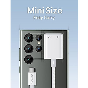 JSAUX USB C to 3.5mm Headphone and Charger Adapter, 2 in 1 USB Type C to Aux Audio Jack with PD 60W Fast Charging Dongle for Stereo Earbuds Compatible with Samsung S23/S22, iPad Pro Air, Pixel 7/6/5/4