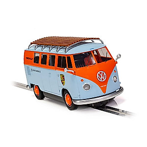 Scalextric Volkswagen T1B MicroBus ROFGO Gulf Van 1:32 Slot Race Car C4217, Orange & Light Blue