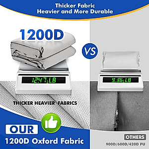 YimSting Boat Cover 14-16 ft feet 1200D Waterproof Boat Covers with Motor Cover Fits Bass Boat, V-Hull Tri-Hull Boat, Runabout Bowrider Boat, 14' 15' 16' Foot,Heavy Duty Canvas Gray