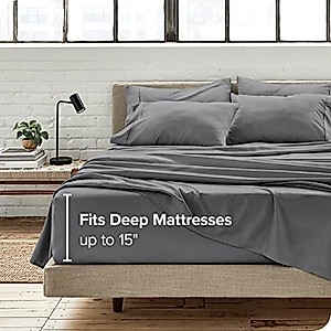 Bare Home California King Sheet Set - 6 Piece Set - Hotel Luxury Bed Sheets - Ultra Soft - Deep Pockets - Easy Fit - Cooling & Breathable Sheets - Wrinkle Resistant - Grey - Cal King Sheets - 6 PC