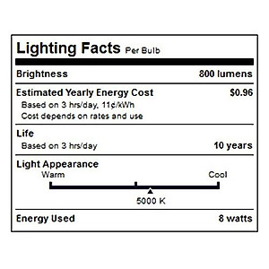 Philips LED Non-Dimmable A19 Frosted Light Bulb: 800-Lumen, 5000-Kelvin, 9-Watt (60-Watt Equivalent), E26 Base, Daylight, 4-Pack,455600