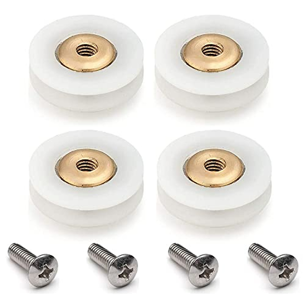 Replacement Shower Door Rollers/Runners/Wheels Grooved 19mm Diameter (19mm-4pcs)