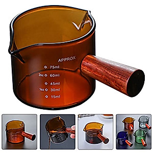 Luxshiny Clear Coffee Mug Espresso Shot Glass with Handle Shot Glass Measuring Cup Mini Milk Glass Cup with Handle for Milk Coffee Espresso Making Amber Stained Glass