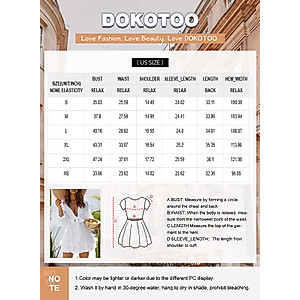 Dokotoo Womens Casual Spring Summer Sexy V Neck Ruffle Elegant Long Sleeve Empire Waist Tie Knot Cute Chiffon Boho Beach Tunic Swing A Line Flowy Mini Short Skater Dresses for Women 2024 Red M