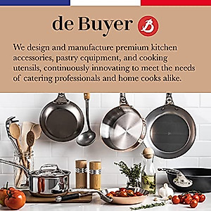 de Buyer MINERAL B Carbon Steel Country Fry Pan with Two Handles - 9.5” - Ideal for Sauteing, Simmering, Deep Frying & Stir Frying - Naturally Nonstick - Made in France