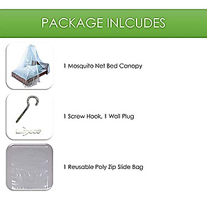 Mosquito Net, Bed Canopy Hanging Circular Curtain Netting for Single to King Size, Quick Easy Installation, Use to Cover The Baby Crib, Kid Bed, Girls Bed Or Full Size Bed