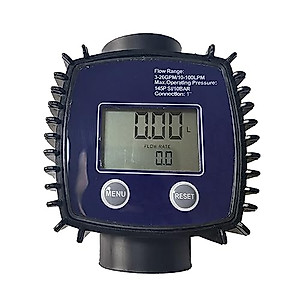 Flow Control Meter Oil Fuel Flow Meter, K25 Water Flow Meter LCD Flow Meter, Pipeline Liquid Flow Meter Sensors 2.3-3.3V Used in Petroleum,Food, Etc. (Color : Black, Size : 1)