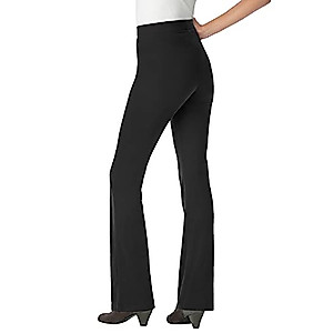 Woman Within Women's Plus Size Bootcut Ponte Stretch Knit Pant - 20 W, Black
