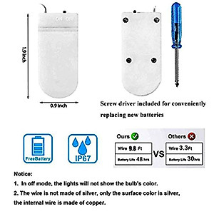 ANGMLN 10 Pack 9.8' 30 LED Battery Operated Fairy Lights Mini Copper Wire Firefly String Lights for DIY Home Solar Diamond Shaped Wine Bottle Cork Lights