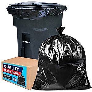 95-96 Gallon Trash Bags, (Huge 25 Bags w/Ties) Extra Large Trash Bags, 90 Gallon, 95 Gallon, 96 Gallon, 100 Gallon Trash Bags