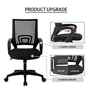 HCB Office Chair, Ergonomic Upgraded Desk Chair, Executive Swivel Computer Chair with Lumbar Support for Home, Office(Black)