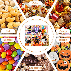 GOMANCHE 200pcs Halloween Treat Bags - Self-Adhesive Clear Cookie Bags Halloween Cellophane Candy Bags for Kids' Candy Party Favors, Snacks & Gifts, 6 Assorted Styles