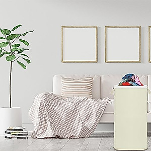 SNIGJAT Extra Large Laundry Hamper 100L, Tall Laundry Basket with Sturdy Handles, Dirty Clothes Basket for Bedroom, Large Basket, Sturdy Storage Basket for Clothes Toys Beige
