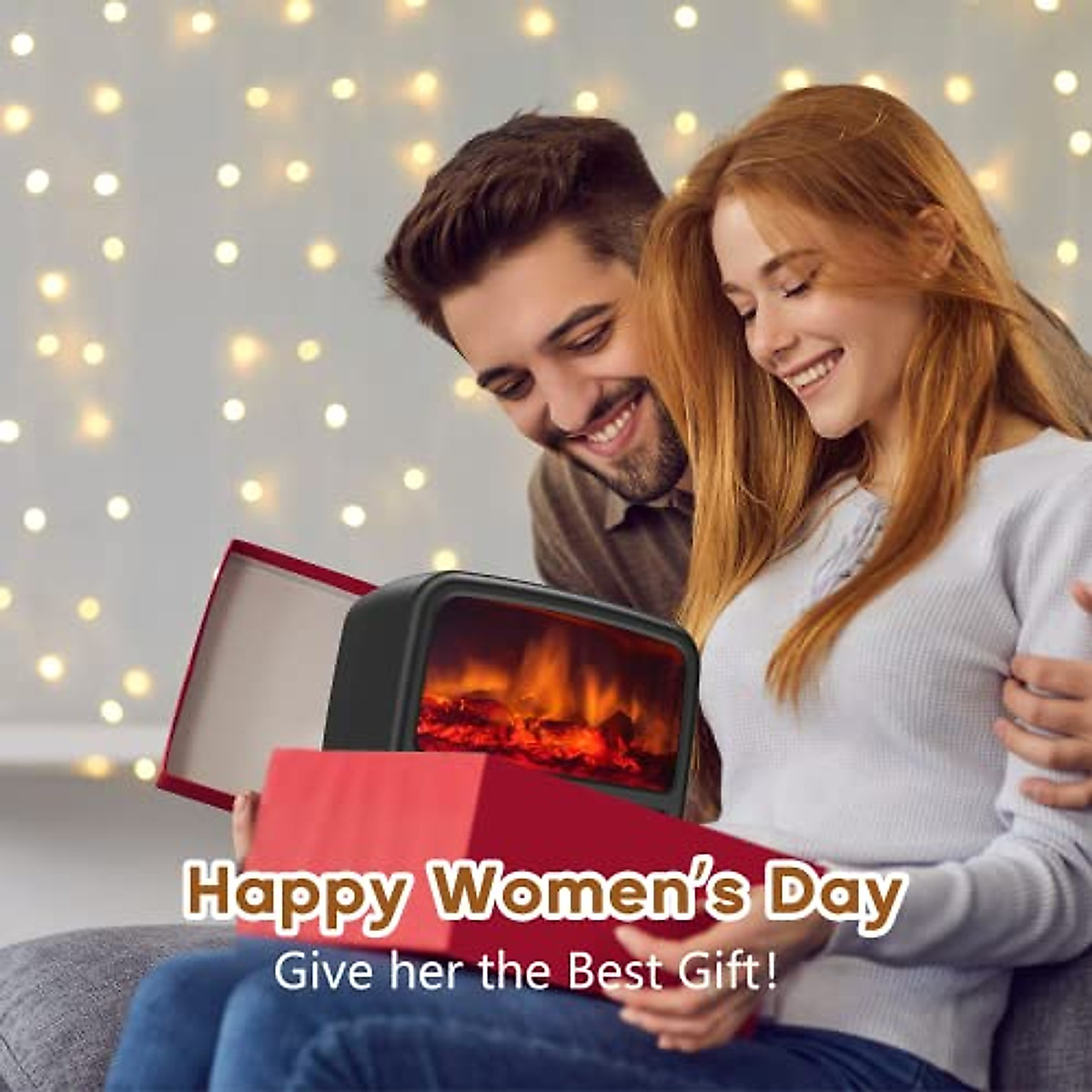 COSYAIREY Space Heater Fireplace, Energy Efficient Space Heater Dynamic Flame Effect, 30% Energy Saving,1s Fast Heating Electric Space Heaters for Indoor Use, Electric Space Heater Tip-Over Protection