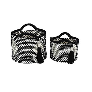 Deco 79 Storage Basket, S/2 11", 9" H, Black