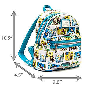 Loungefly Disney Mini Backpack, Pinocchio Little Golden Books AOP