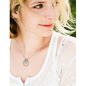 CHICLOVE Sterling Silver 3 Circles Necklace - Generation Necklace - Grandmother Mother Daughter Necklaces - Family Necklace - Grandma Gift - Mother Daughter Necklace (Generation Necklace)