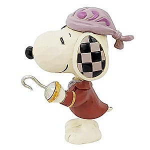 Enesco Jim Shore Peanuts Halloween Snoopy Pirate Miniature Figurine, Multicolor