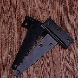 Angoily 10PCS T Strap Hinges 4 Inch, Black Gate Hinges for Wooden Fences,Barn Door Gate, Iron Rustproof Barn Door Hinge Shed Door Hinges