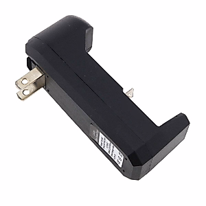 E-outstanding Wall Charger Black 3.7V Single Slot Rechargeable Battery Charger for 18650 18350 16340 14500 14000 Li-ion Battery