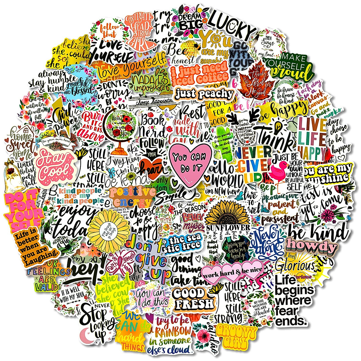 200Pcs Motivational Stickers, Inspirational Quote Stickers for Adults Students Teachers Employees, Vinyl Cute Stickers for Water Bottles Laptop Scrapbook