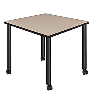 Kee Post Table Leg with Casters (Set of 4)- Black