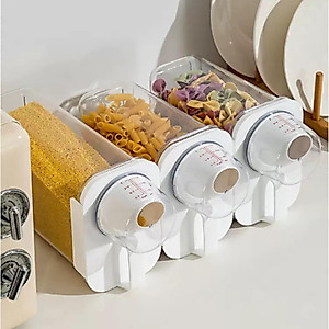 Pet Food Containers Storage Cereal Dispenser BPA Free 4PCS（4pots & 4lids） Dispenser Plastic Bin food Storage Containers With Lids Kitchen Organizers And Storage