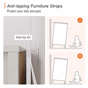 WAMPAT TV Stand for 65+ Inch TV, Farmhouse 32" Tall Highboy Entertainment Center w/Sliding Mesh Doors, Rustic Media Console w/Storage Shelf, Wood Television Stand for Living Room, Antique White