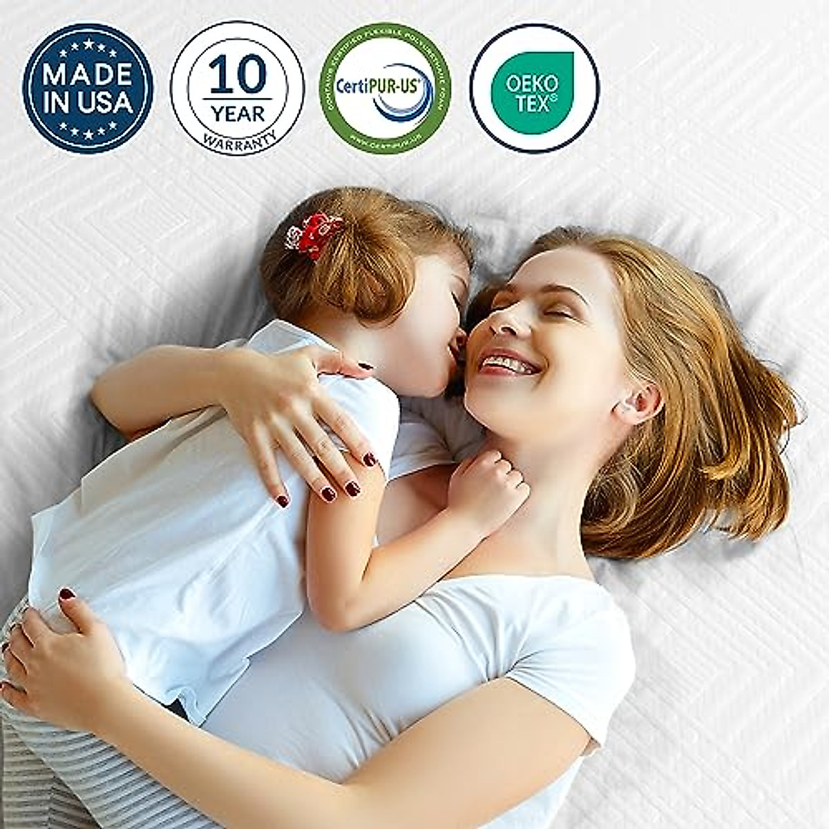 IULULU King Mattress, 8 inch Memory Foam Mattress in a Box King Size Green Tea Gel Infused, Medium Firm, CertiPUR-US Certified, Made in USA, White