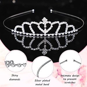 Chuangdi 16 Pcs Bulk Girls Tiara Crown Silver Princess Rhinestone Headband Crystal Wedding Tiara for Kid Women Birthday Party(Lovely Style)