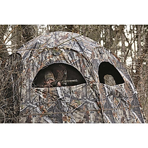 Guide Gear Super Magnum Pop-Up Hunting Ground Blind, 2-4 Person Tent, Hunting Gear, Equipment, and Accessories, 6-Panel Spring Steel