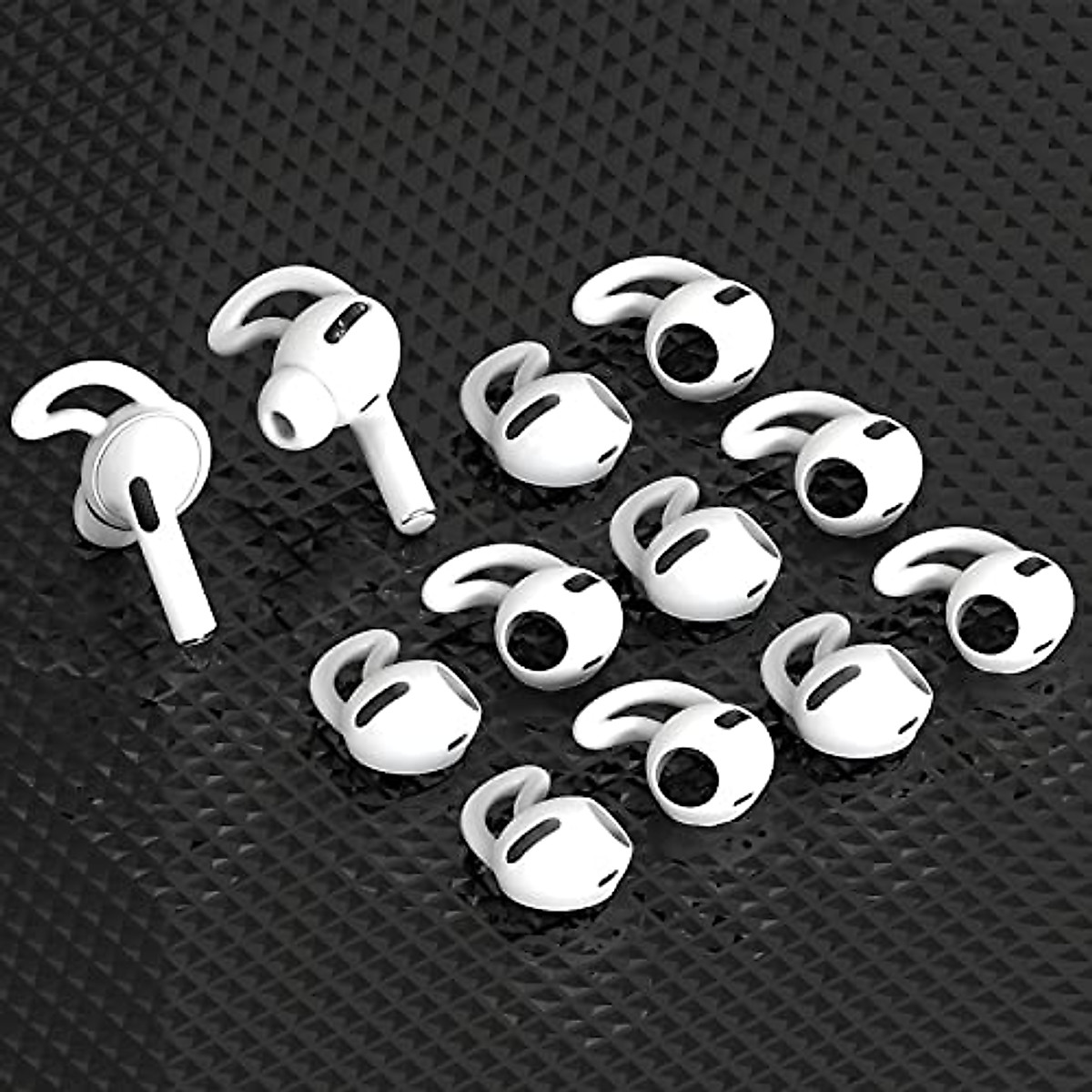 GWAWG 6 Pairs AirPods Pro Ear Hooks [Added Storage Pouch] Covers Anti-Slip Ear Covers Accessories Compatible with Apple AirPods Pro Silicone Material