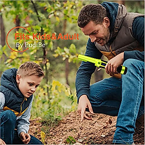 LCD Display Fully Waterproof Pinpoint Metal Detector Pinpointer - 360°Search Treasure Pinpointing Finder Probe for Adults and Kids HS10 Green with Belt Holster