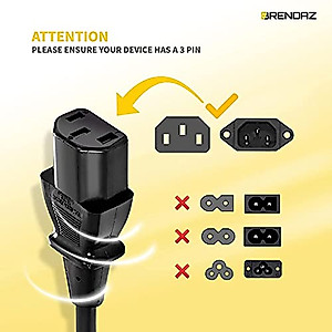 BRENDAZ Compatible Bose S1 Pro Power Cord - 3-Prong Power Connector Compatible with Bose S1 Pro Multi-Position PA Speaker System (6-Feet)