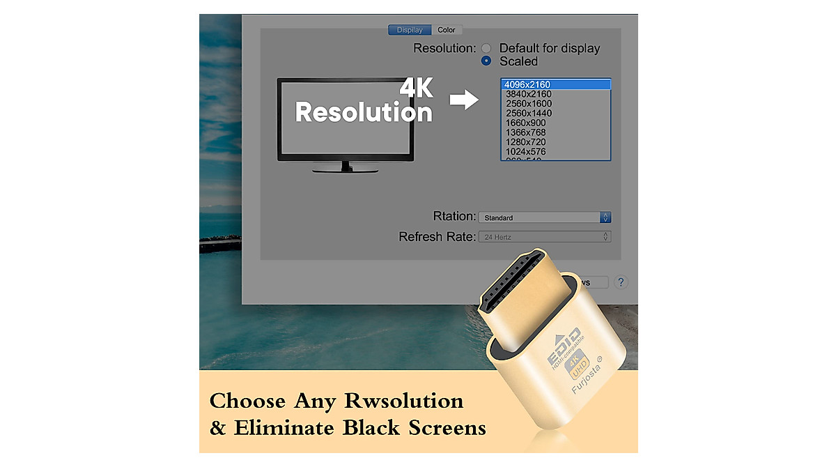 Furjosta HDMI Dummy Plug for Headless Display Emulation