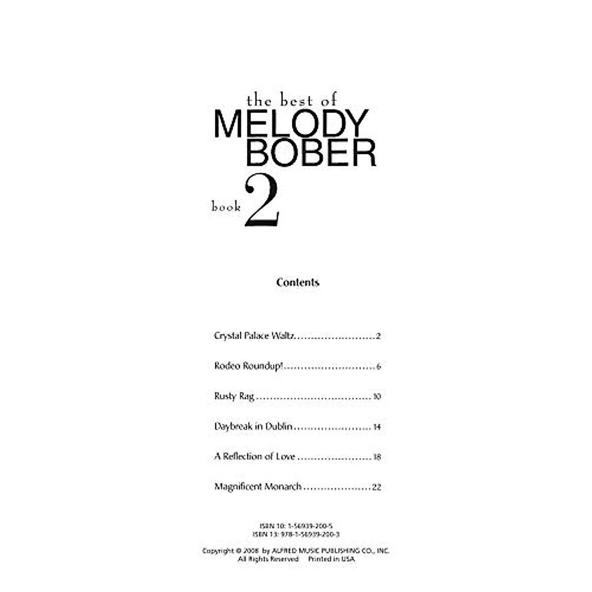 The Best of Melody Bober, Bk 2: Original Piano Compositions